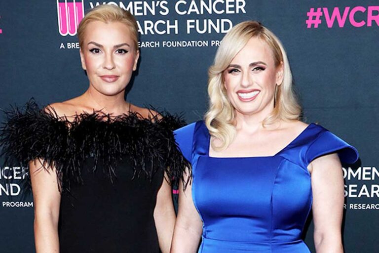 Rebel Wilson Kills In Blue Dress While Clasping Hands With Fiancee ...